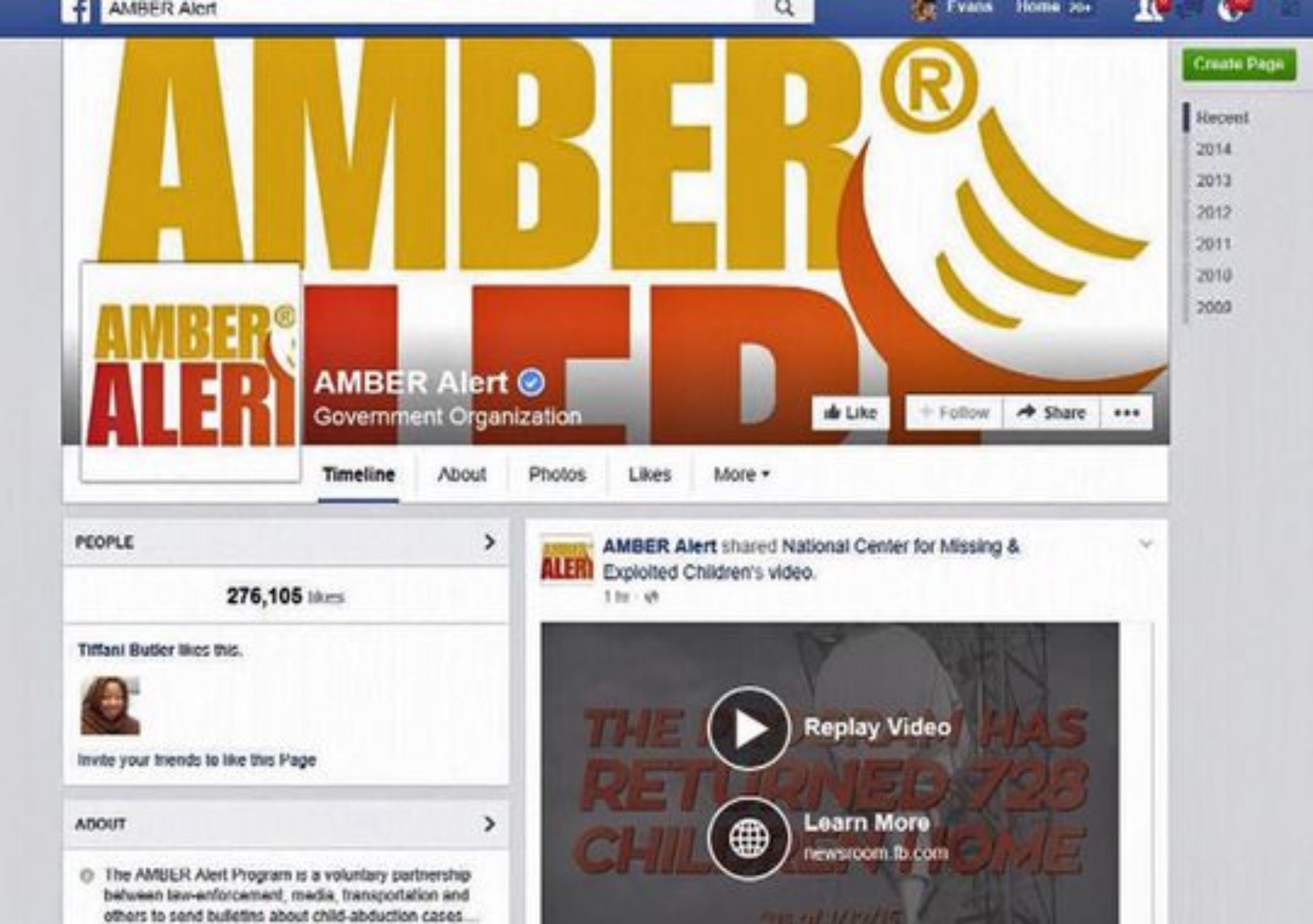 Alerta Amber en Facebook, para ayudar cuando desaparece un niño