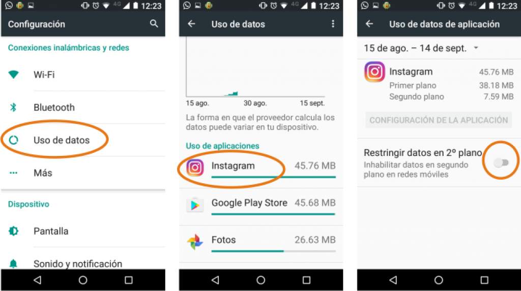 Apps que más datos móviles consumen en segundo plano
