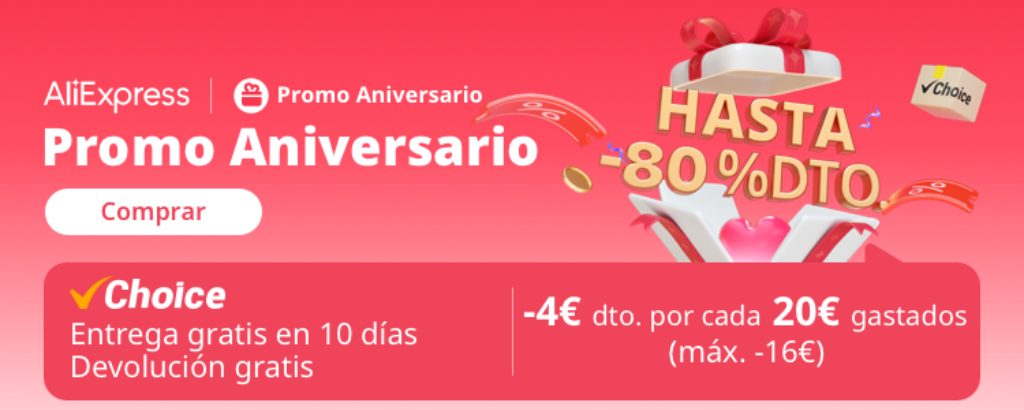 Lluvia de ofertas de Aliexpress Choice: ¡empápate de ellas!